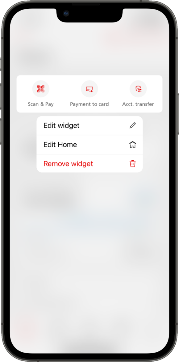 Edit the widgets on your home screen | UBS Switzerland
