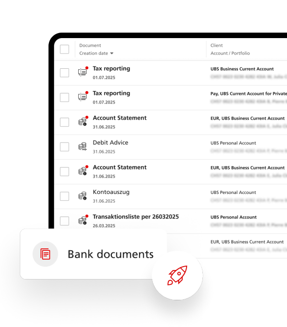 Digital bank documents | UBS Switzerland