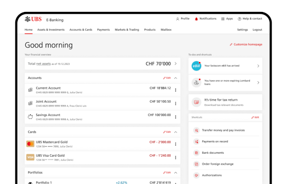 UBS E-Banking – secure, convenient online banking | UBS Switzerland
